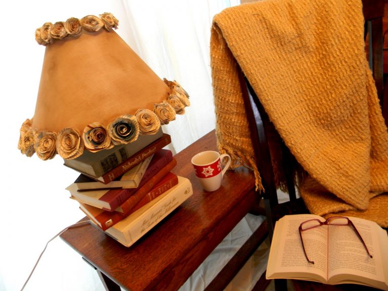 Make a Recycled Stack of Books Lamp » Dollar Store Crafts